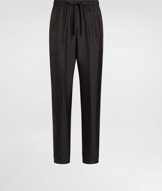 Dolce & Gabbana Jogginghose Aus Seide Mit Patch Dg-stickerei - Mann Hosen Und Shorts Schwarz 48