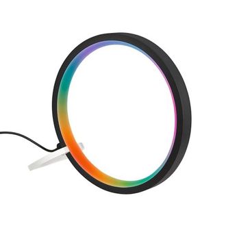 Briloner Lampe de table LED avec t&eacute;l&eacute;commande, &agrave; intensit&eacute; variable, RGBIC, capteur de musique, minuterie, anneau lumineux, chevet, salon &agrave; poser, 20x20 cm, no
