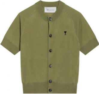 Ami Femme, Pulls, Vert, Taille: 36 FR Polo AMI