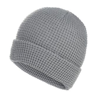Generic Bonnet dhiver chaud en tricot - Bonnet classique en tricot unisexe avec doublure &eacute;paisse et chaude - Extensible et doux, 01-Gris clair, taille unique