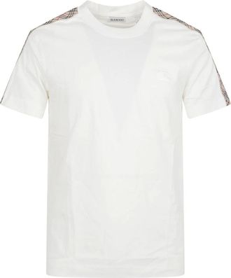 Burberry Homme, Tops, Blanc, Taille: XL Cotton Check T-shirt