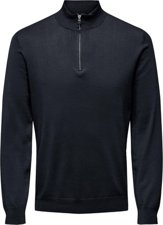 Only & Sons Herren ONSWYLER Life REG 14 Half Zip Knit NOOS Strickpullover, Dark Navy, XL