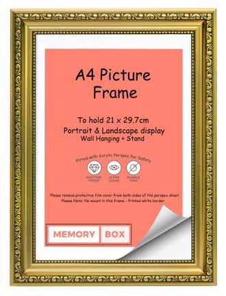 Memory Box Bilderahmen, Fertig zum Aufh&auml;ngen oder Aufstellen, Kunstvoller Shabby-Chic-Stil, Bild/Foto/Poster-Rahmen mit MDF-R&uuml;ckwand und hoher Klarheit, Styrol, 