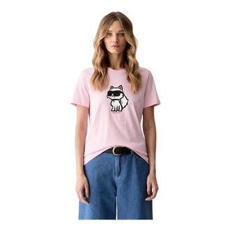 Karl Lagerfeld T-shirt Ikon Sketch - Femme - Tops - Rose - Taille: 42 FR