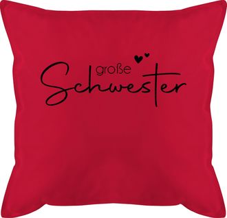 Shirtracer Kissen 50x50 - Gro&szlig;e Schwester - Big Sister - 50 x 50 cm - Rot - Schwestern sis Geschenkideen+f&uuml;r+Geschwister Grosse gro&szlig;e+Schwester+Geschenk Geschenk
