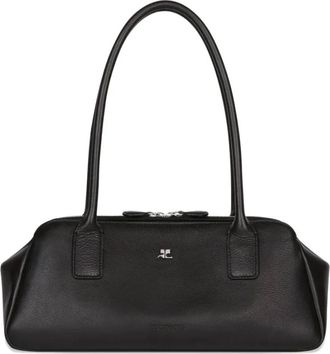 Courr&egrave;ges Femme, Sacs, Noir, Taille: ONE Size Logo Shoulder Bag