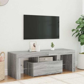 vidaXL Meuble tv avec lumi&egrave;res led sonoma gris 120x35x40 cm