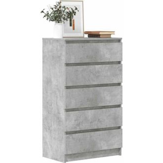 vidaXL Schubladenschrank Betongrau 60x36x103 cm Holzwerkstoff Vidaxl