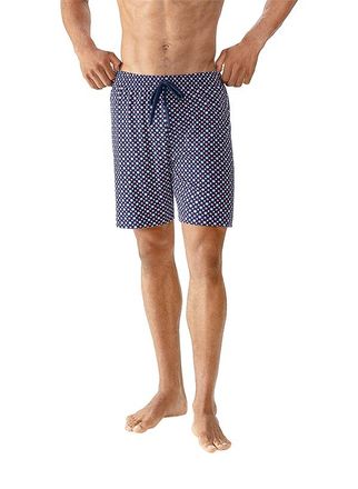 Mey Mey Herren Pyjamashorts blau Jersey-Baumwolle gemustert