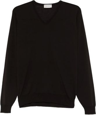 John Smedley pull Blenheim à col v - Marron