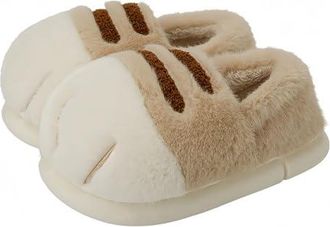 Generic Chaussons Femme Mignonnes Patte De Chat Chauds Chaussons Plush Hiver, Confortable Design Patte danimal Doux Pelucheux Slip-on Anti-D&eacute;rapant Int&eacute;rieur 