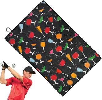 Generic Golf Handtuch | 60x40 Cm Tragbares Multifunktions-Handtuch Mit Karabiner,Lustige Welle | Geschenk F&uuml;r Golfer Outdoor Sport Golfclub Zubeh&ouml;r