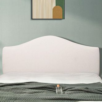 Generic Stretch-Bettkopfteilbezug, waschbarer Staubschutz, dekorativer Überzug for Queen- und Kingsize-Betten(White,220cm)