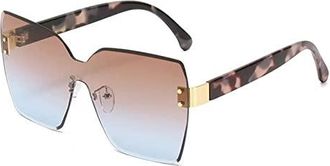 Generic Lunettes de soleil sans monture à large monture pour hommes et femmes, lunettes de fête en plein air pour célébrités Internet (couleur : D, taille : m