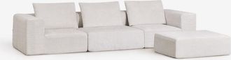 Sklum 3-teiliges modulares Sofa und Pouf aus Chenille, vakuumverpackt Norridge