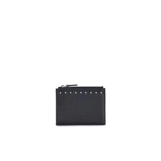 Valentino Garavani Kartenhalter aus Leder mit Nieten und Rei&szlig;verschlusstasche - - Accessories - Herren - Schwarzk - ONE SIZE