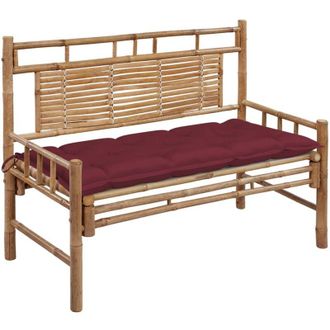 vidaXL vidaXL Gartenbank mit Auflage 120 cm Bambus