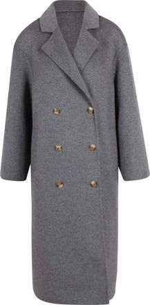 Loulou Studio Femme, Manteaux, Gris, Taille: 38 FR Manteau crois&eacute; Borneo