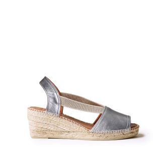Toni Pons Damen Espadrille aus Leder - TEIDE-P - Stahl, 38 EU