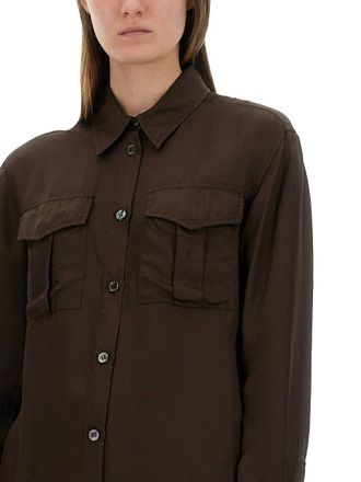 Aspesi Relaxed Fit Viscose Shirt - Brown