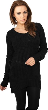 Urban Classics Damen Pullover Ladies Long Wideneck Sweater, Gr. X-Small, Schwarz (Black 7)