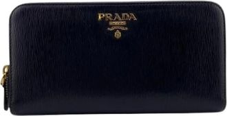 Prada unisex, Pre-owned, Noir, Taille: ONE Size Portefeuille en cuir Pre-owned