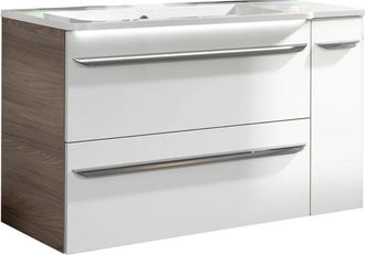 Fackelmann luxor Badm&ouml;bel Set 3-teilig 100 cm, Braun/Wei&szlig; + Unterschrank links-90213145