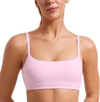 CRZ YOGA Femmes Butterluxe Ajustable Spaghetti Soutien-Gorge de Sport Rembourr&eacute; Yoga Soutien-Gorge Pivoine Rose 42