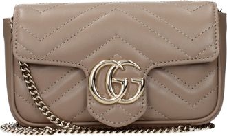 Gucci Marmont Femmes Pochette Cuir Gris/Taupe