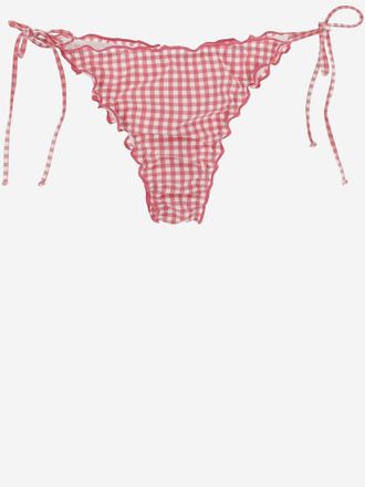 MC2 Saint Barth Womens Bikini Briefs Checkered Multicolour Polyamide Swimwear Sea Clothing
