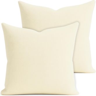 Matches 21 2er Set Kissenbezug 40x40 cm cremewei&szlig; f&uuml;r Dekokissen - Kissenh&uuml;llen mit Rei&szlig;verschluss