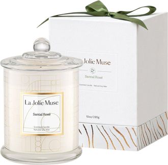 La Jolíe Muse LA Jolíe Muse Duftkerze im Glas Sandelholz Rose, Geschenk für Frauen Sandelholzduftkerzen Zuhause Luxuskerzen Muttertagsgeschenk 70 Stunden lang Brenn