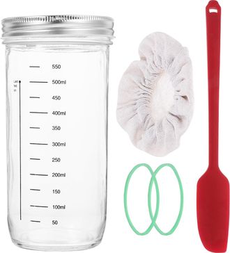 UPKOCH 1satz Glas Einmachglas Mit Deckel Luftdichtes Aufbewahrungsglas Für Sauerteig Getreide Und Lebensmittel Für Küchenorganisation Und Frische