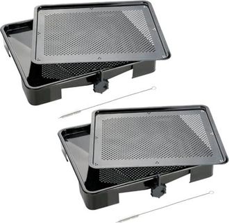 Zenker 9344950 Bratpfanne, 2 St&uuml;ck, Auflaufform mit Gitter und Siphon, Schwarz, Emaille, 39 x 33 cm