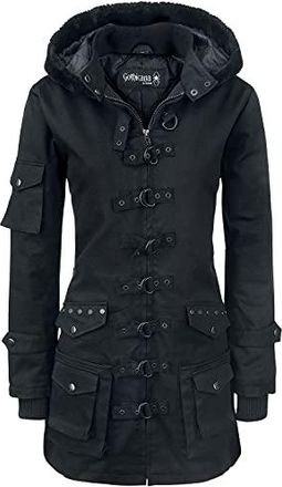 Gothicana by EMP Femme Parka noir avec rivets XXL