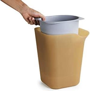 Qualy Qualy Oasis Square Blumentopf Viereckig mit Selbstbew&auml;sserungssystem in der Farbe Braun, Gr&ouml;&szlig;e: L, QL10306-BN-GY, 30x25,7x22,5 cm