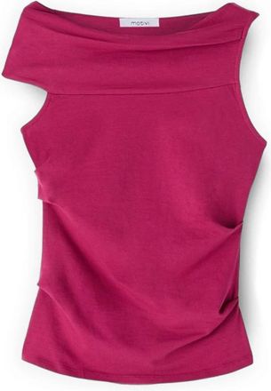 Motivi Jersey-Oberteil mit asymmetrischem U-Boot-Ausschnitt - - Tops - Damen - Rosa - XS
