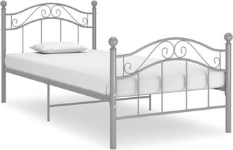 vidaXL Cadre de lit sans matelas gris m&eacute;tal 100x200 cm Vidaxl