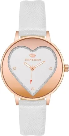 Juicy Couture Femme, Accessoires, Blanc, Taille: ONE Size Montre Polipriel Blanche, Bo&icirc;tier Rose, Cadran Argent