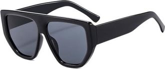 Generic Lunettes De Soleil Carr&eacute;es &Agrave; Grande Monture For Hommes Et Femmes, Id&eacute;ales For Les Activit&eacute;s Plein Air, Vacances Le Sport(Black)