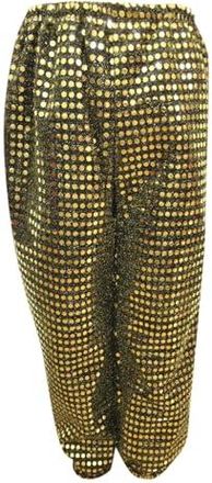 Generic Pantalon de danse ample à paillettes pour enfants - Style jazz Hip Hop - Pantalon de danse Haren - Costume pour garçons et filles, doré, 9-10 ans