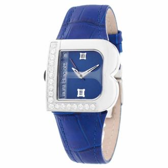 Laura Biagiotti Femme, Accessoires, Gris, Taille: ONE Size Montre femme en acier inoxydable avec bracelet en cuir