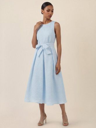Apart Midikleid mit Taillenschleife und Struktur