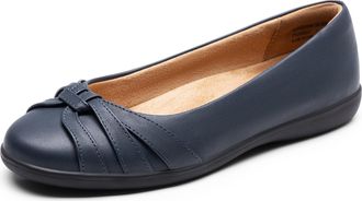 Dream Pairs Damen-Schuhe, l&auml;ssig, spitzer Zehenbereich, Ballett-Komfort, weiche Slip-on-Flachschuhe,Size 40,Marine,SDFA2430W