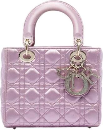 Dior Sac Lady Quilted Satin Pre-owned - Femme - Pre-owned - Rose - Taille: ONE Size