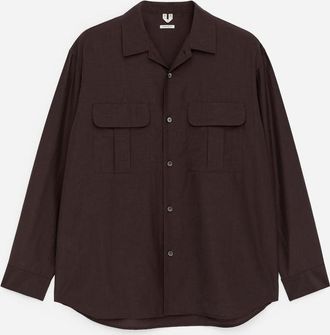 Arket Oversize-Hemd Aus Lyocell-Mischung -Braun