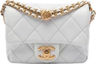 Chanel Pre-owned Sac bandouli&egrave;re matelass&eacute; en cuir caviar - Femme - Pre-owned - Blanc - Taille: ONE Size