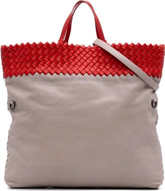 Bottega Veneta Hobo Bags - Intrecciato Trimmed Bicolor Nappa Satchel - Gr. unisize - in Grau - f&uuml;r Damen