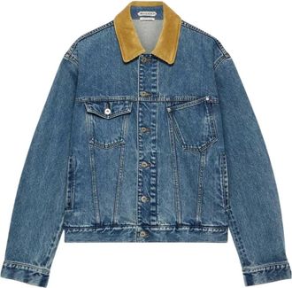 J.W.Anderson Veste en jean avec col en velours c&ocirc;tel&eacute; - Homme - Vestes - Bleu - Taille: L