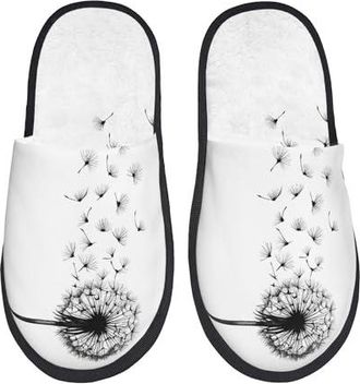 Generic Hiver Pantoufles Pissenlit Emport&eacute; Par Le Vent Antid&eacute;rapant Pantoufles DHiver Unisexe Chaussons Pour Chambre Int&eacute;rieur Voyage M